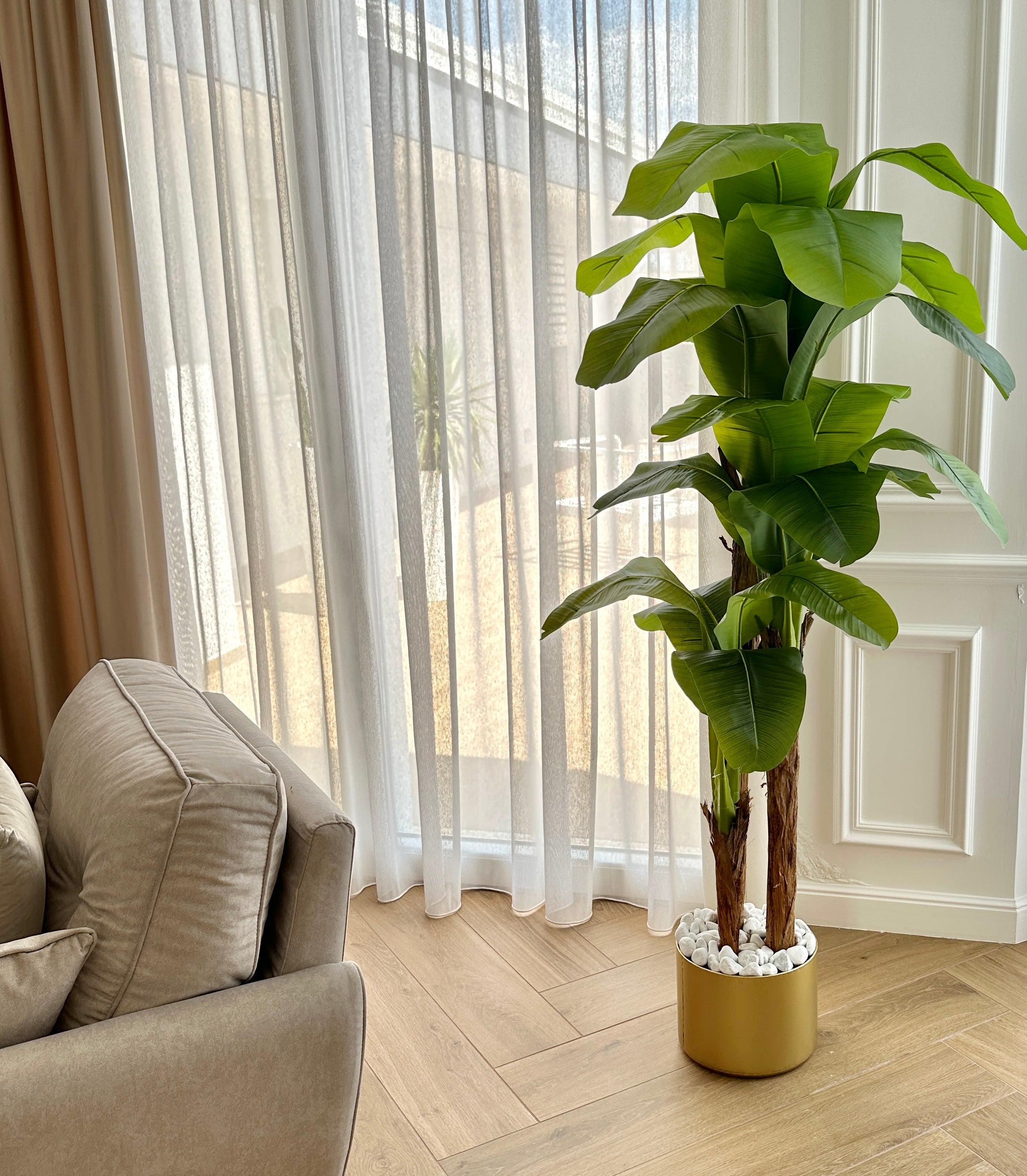 PIANTA DI BANANO ARTIFICIALE -DISPONIBILE CON VARIANTI DI VASO A SCELT