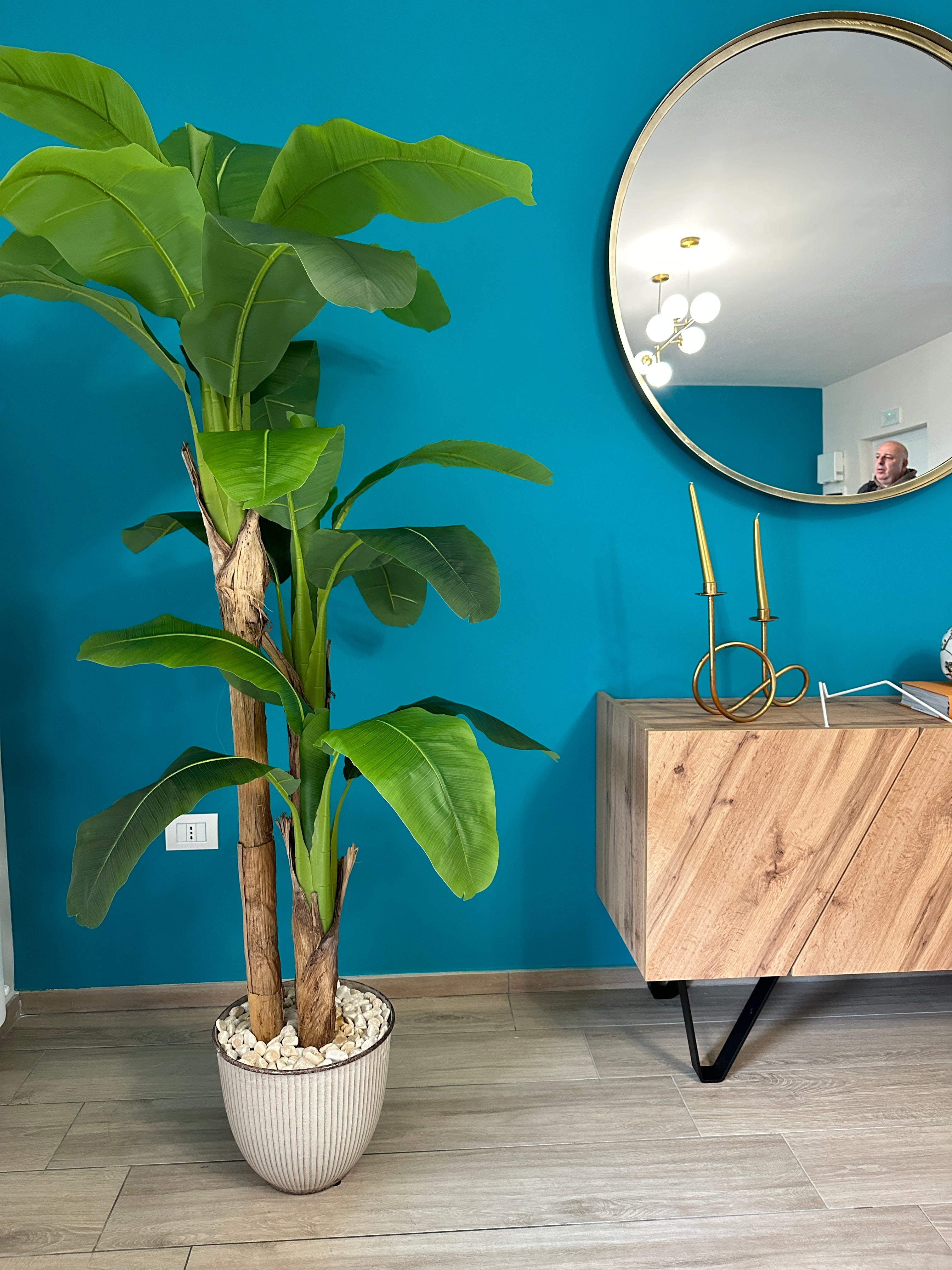 PIANTA DI BANANO ARTIFICIALE -DISPONIBILE CON VARIANTI DI VASO A SCELT